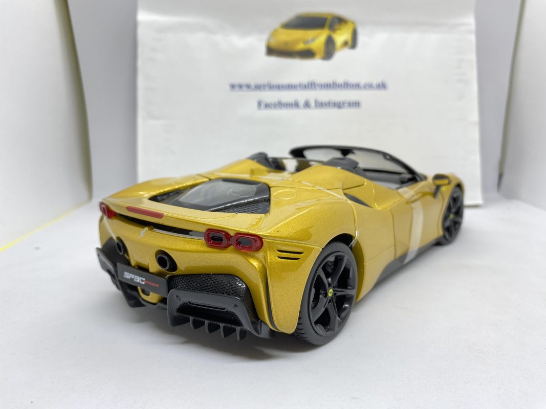 BBURAGO 16016Y FERRARI SF90 SPIDER 2020 YELLOW/GOLD 1:18 SCALE ...